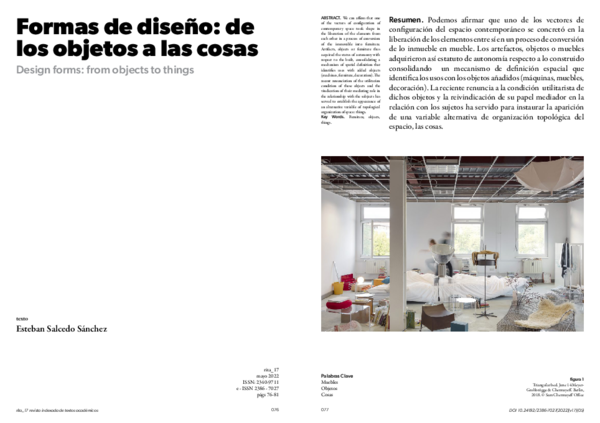 (PDF) Formas de diseño: de los objetos a las cosas = Design forms: from ...