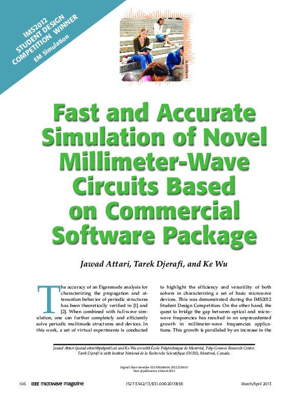 (PDF) Fast and Accurate Simulation of Novel Millimeter-Wave Circuits ...