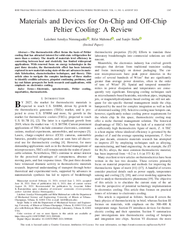 (PDF) Materials and Devices for On-Chip and Off-Chip Peltier Cooling: A ...