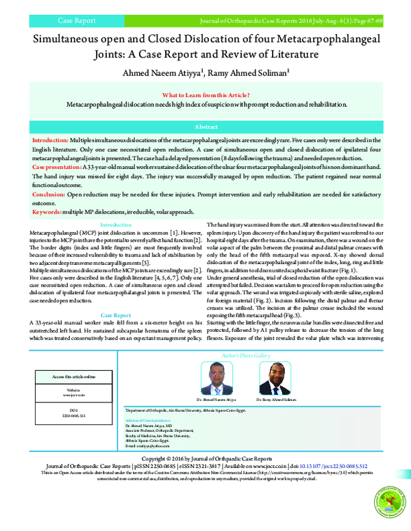 (PDF) Simultaneous open and Closed Dislocation of four ...