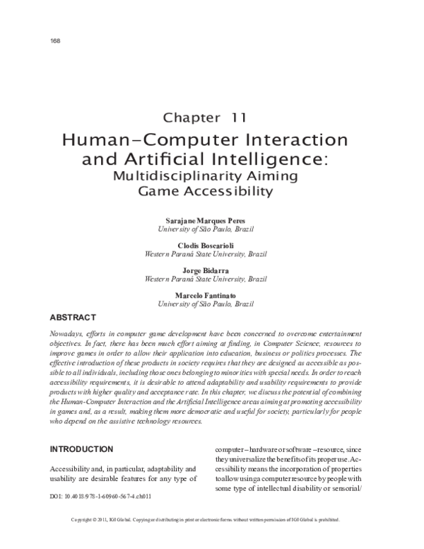 (PDF) Human-Computer Interaction and Artificial Intelligence