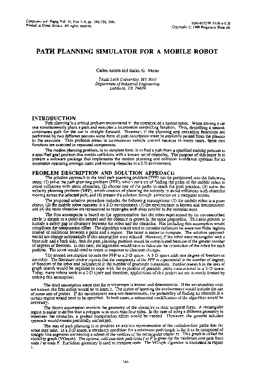 (PDF) Path planning simulator for a mobile robot | Carlos Valdivia acosta - Academia.edu