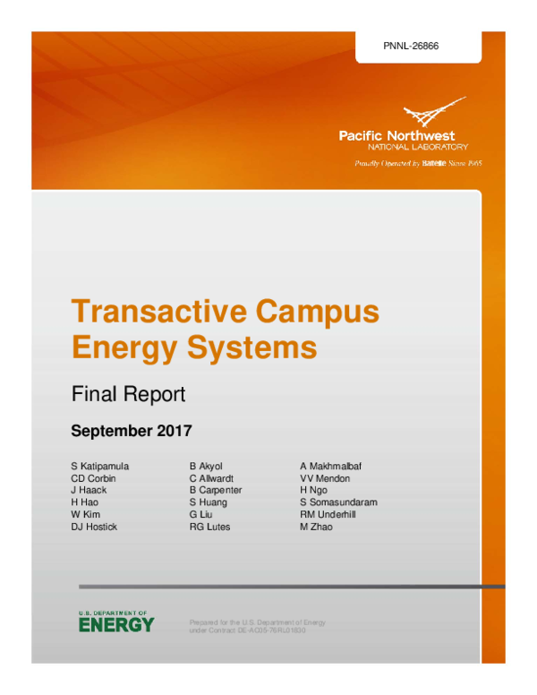 (PDF) Transactive Energy Systems for Campus Efficiency