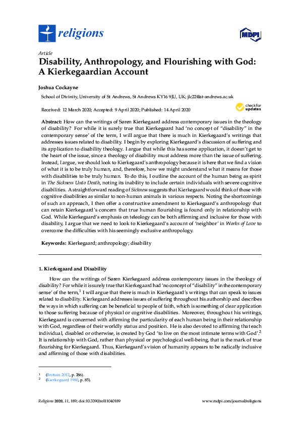 (PDF) Disability, Anthropology, and Flourishing with God: A ...