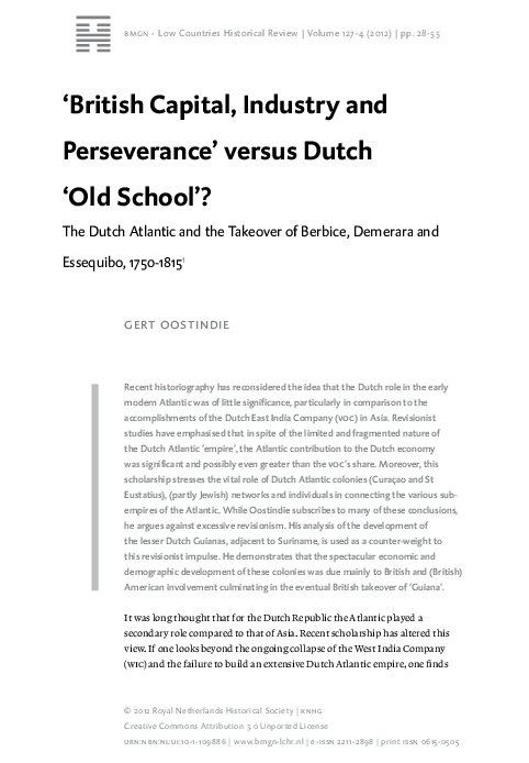(PDF) ‘British Capital, Industry and Perseverance’ versus Dutch ‘Old ...