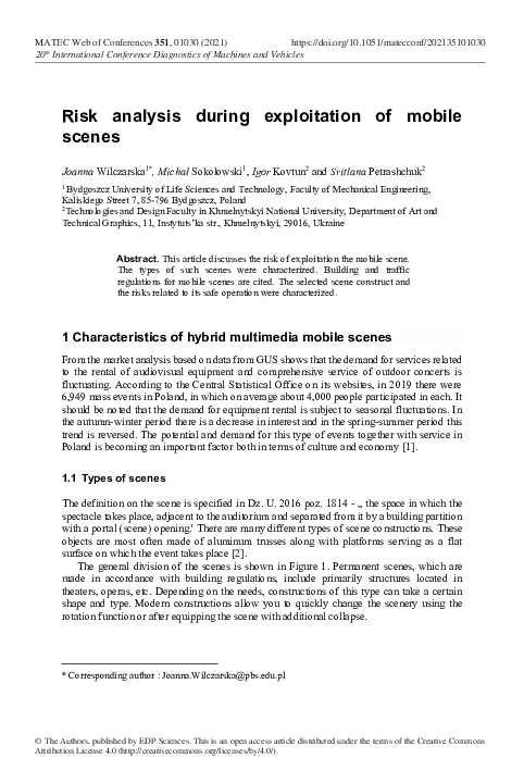 (PDF) Risk analysis during exploitation of mobile scenes