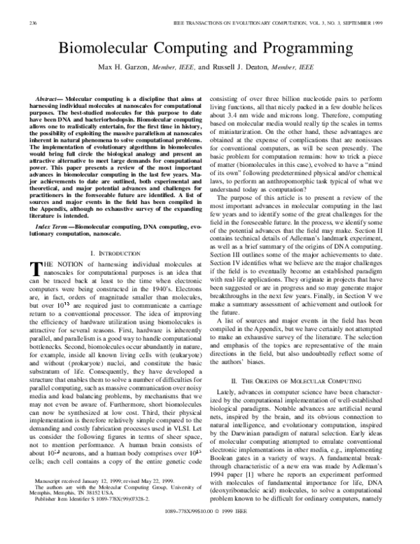 (PDF) Biomolecular computing and programming