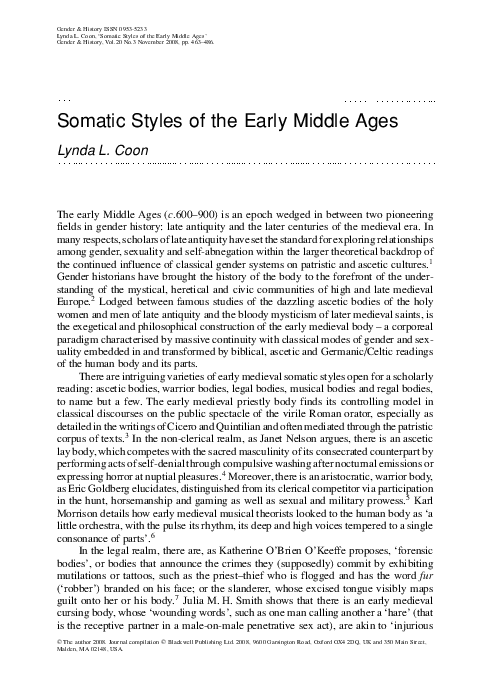 (PDF) Somatic Styles of the Early Middle Ages