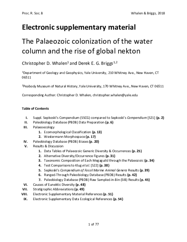 (PDF) Supplementary materials from The Palaeozoic colonization of the ...
