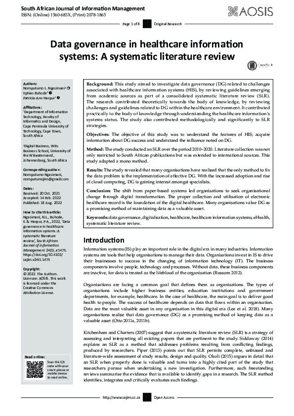 (PDF) South African Journal of Information Management