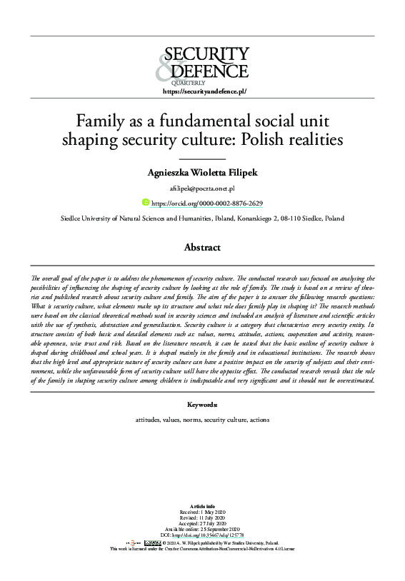 (PDF) Family as a fundamental social unit shaping security culture ...