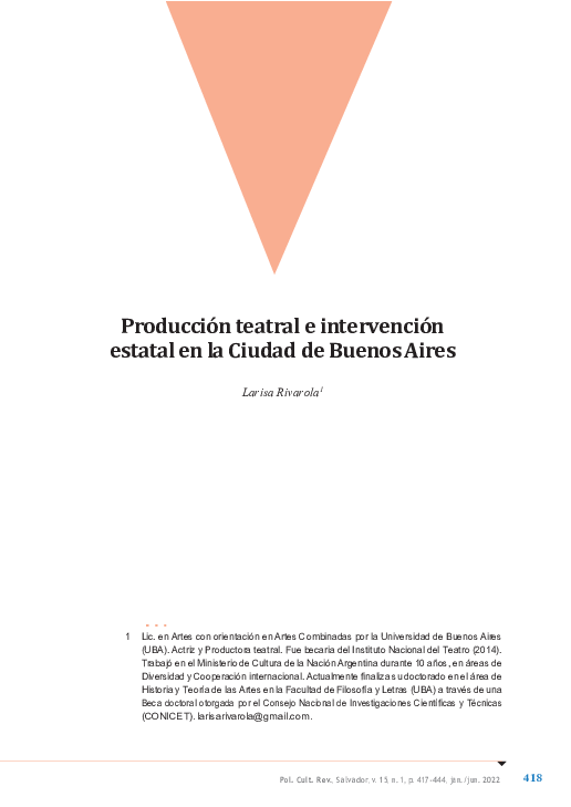 (PDF) Producción teatral e intervención estatal en la Ciudad de Buenos ...