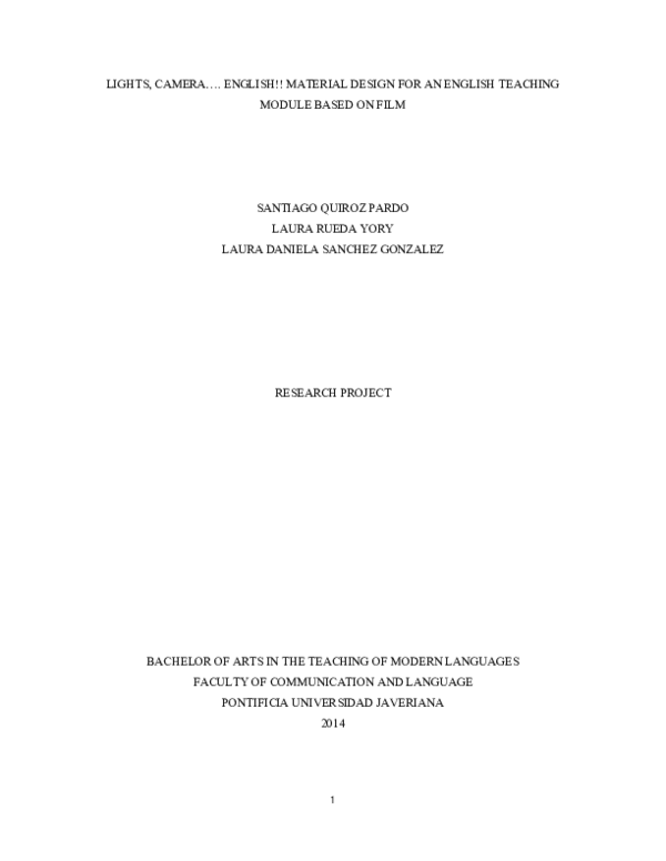 (PDF) Lights, camera...English!! : material design for an english ...