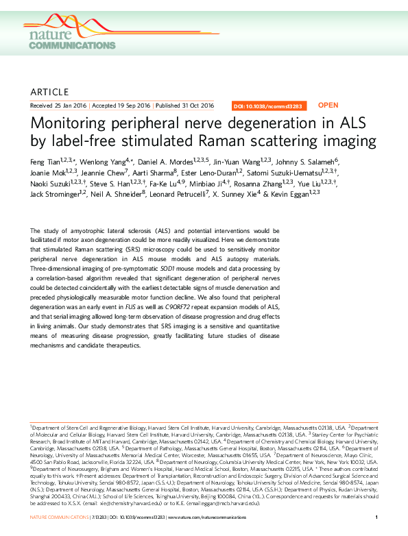 (PDF) Monitoring peripheral nerve degeneration in ALS by label-free ...