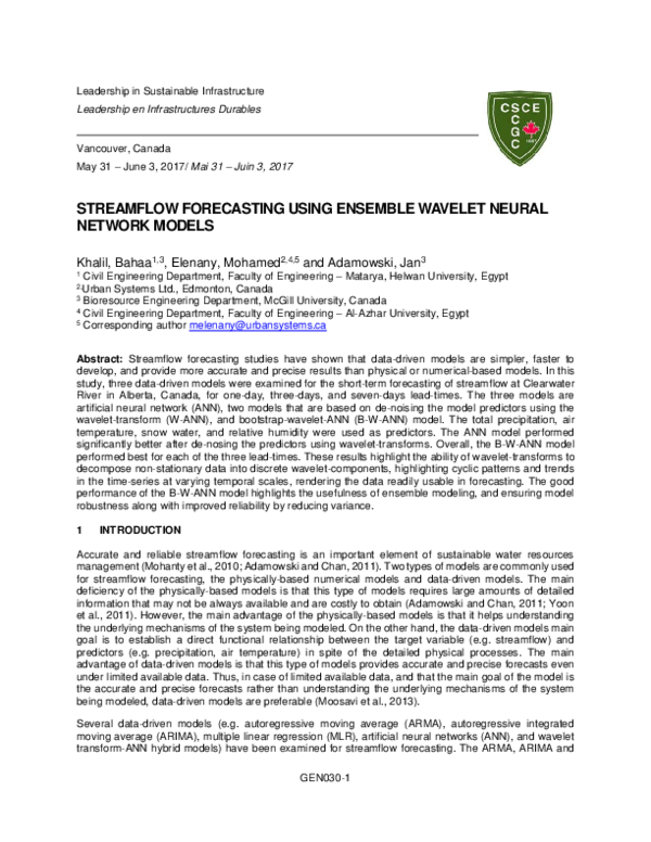Streamflow Forecasting Using Ensemble Wavelet Neural Network Models 