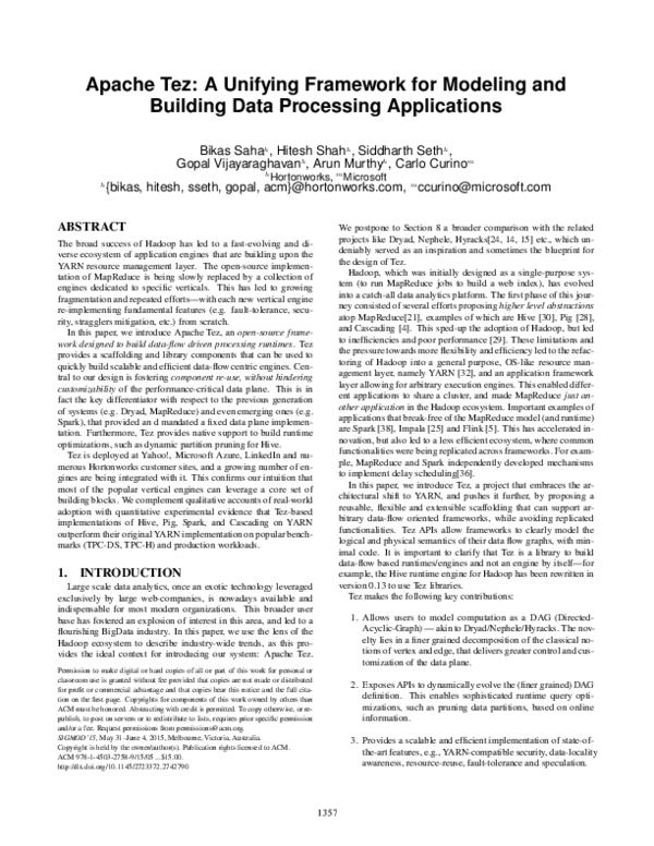 (PDF) Apache Tez