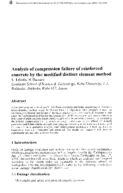 (PDF) Analysis Of Compression Failure Of ReinforcedConcrete By The ...