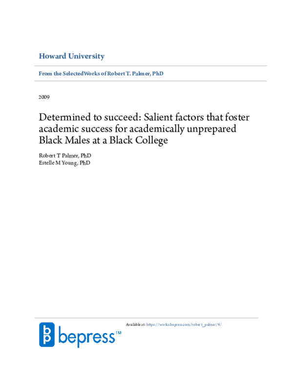 (PDF) Determined to Succeed: Salient Factors That Foster Academic ...