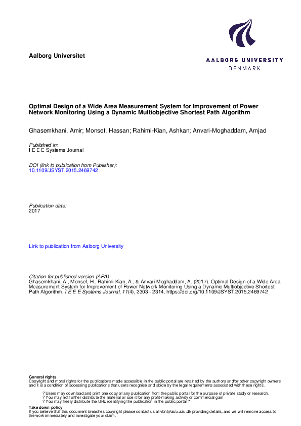 (PDF) Optimal Design of a Wide Area Measurement System for Improvement ...