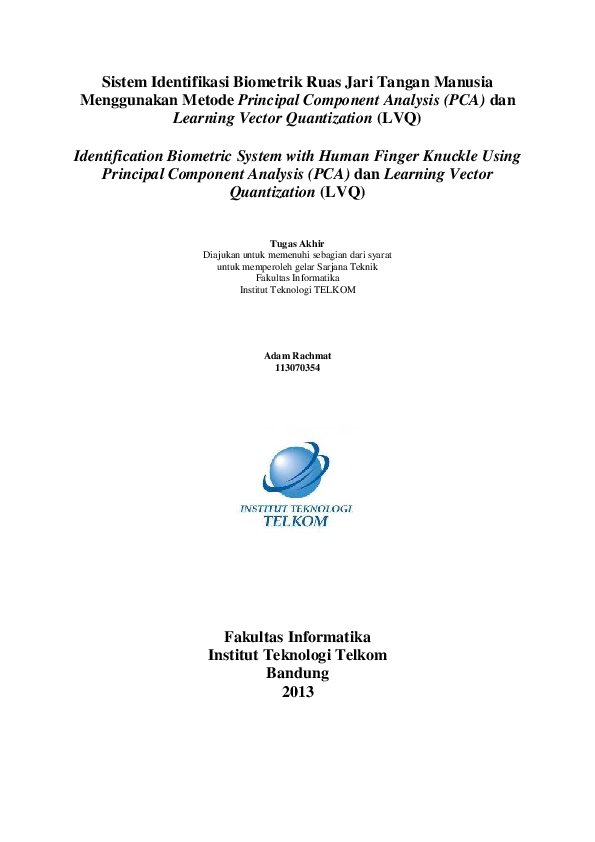 (PDF) Sistem Identifikasi Biometrik Ruas Jari Tangan Manusia Menggunakan Metode Principal ...