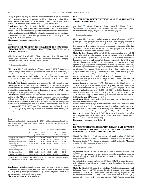 (PDF) Comparing the ACS NSQIP risk calculator to a customized ...