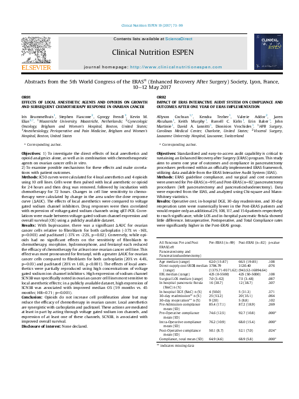 (PDF) Impact of ERAS interactive audit system on compliance and ...