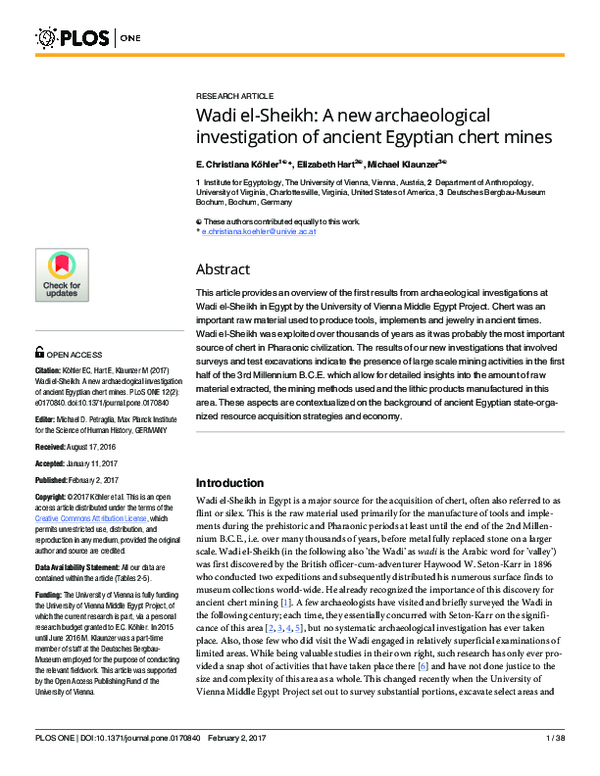 (PDF) Wadi el-Sheikh: A new archaeological investigation of ancient ...