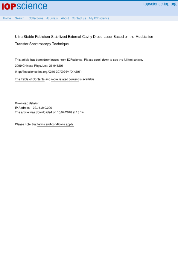 (PDF) Ultra-Stable Rubidium-Stabilized External-Cavity Diode Laser ...
