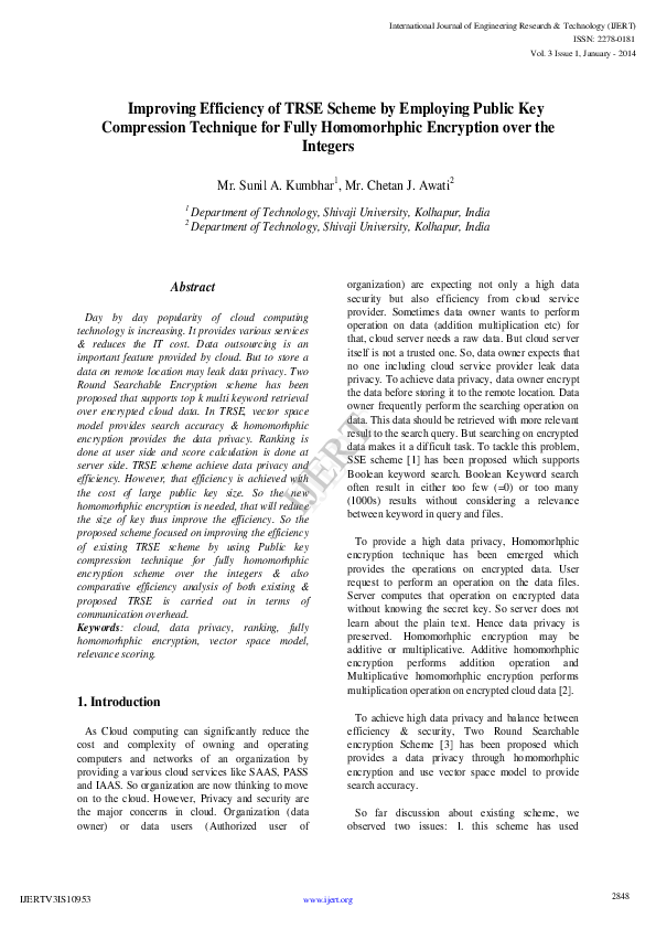 (PDF) Improving Efficiency of TRSE Scheme by Employing Public Key ...