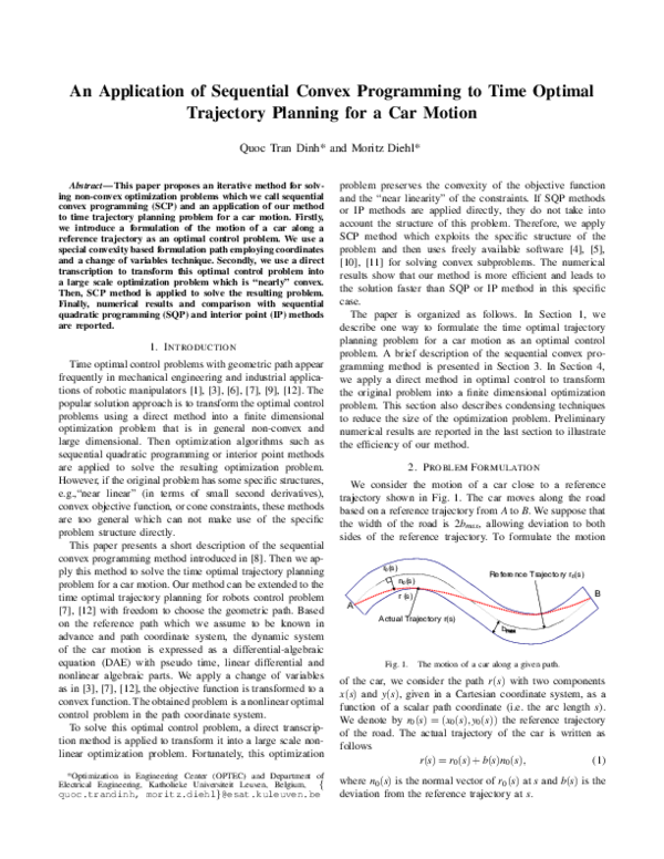 (PDF) SCP for Optimal Car Trajectory Planning