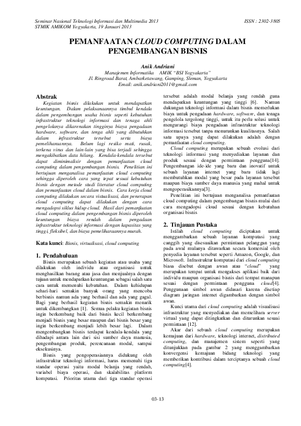 (PDF) Pemanfaatan Cloud Computing Dalam Pengembangan Bisnis