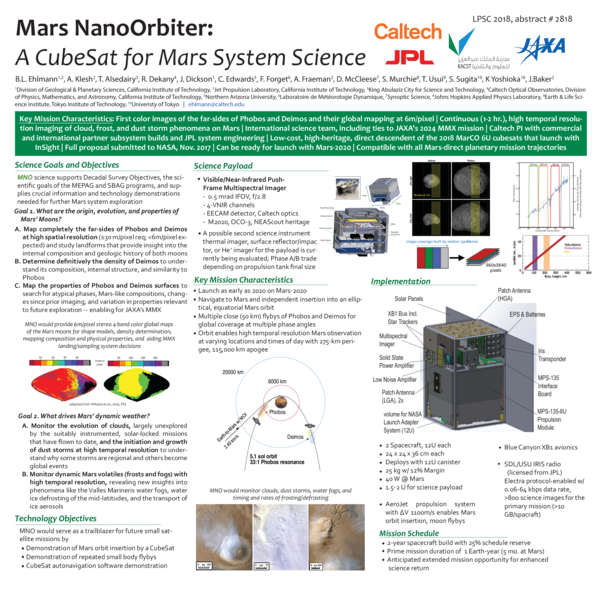 (PDF) Mars Nano Orbiter: A Cubesat for Mars System Science