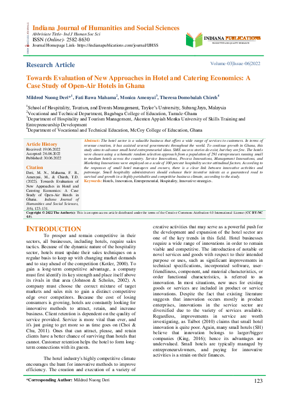 (PDF) PaperTowards Evaluation of New Approaches in Hotel and Catering Economics: A Case Study of ...