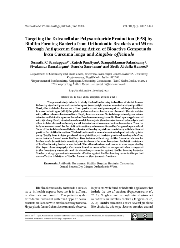 (PDF) Targeting the Extracellular Polysaccharide Production (EPS) by ...
