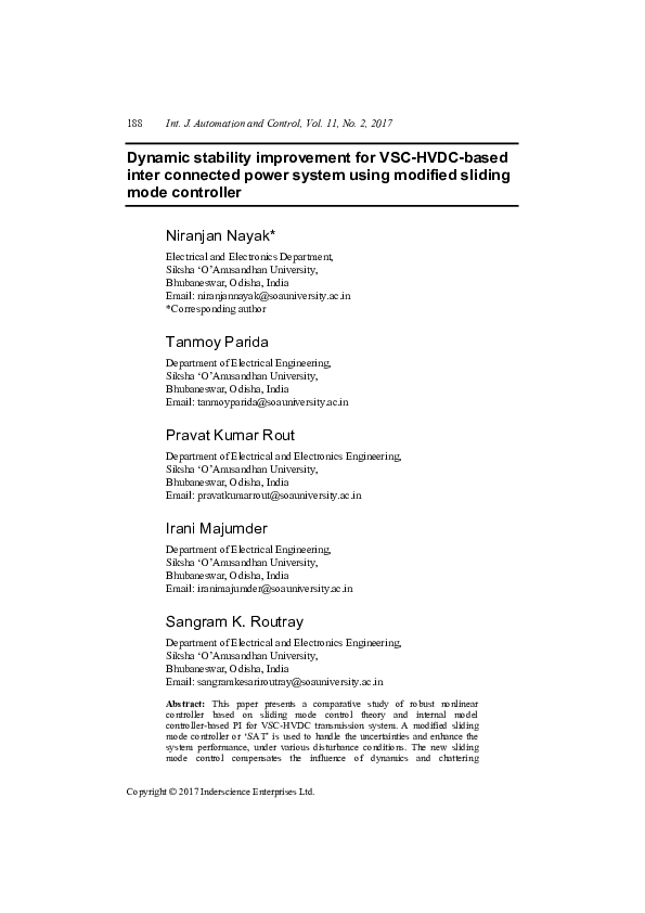 (PDF) Dynamic stability improvement for VSC-HVDC-based inter connected power system using ...