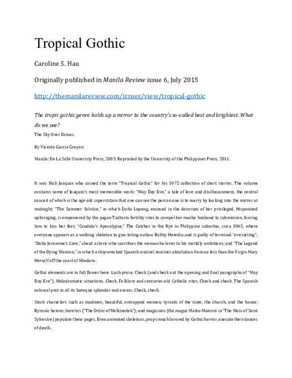 (PDF) Tropical Gothic