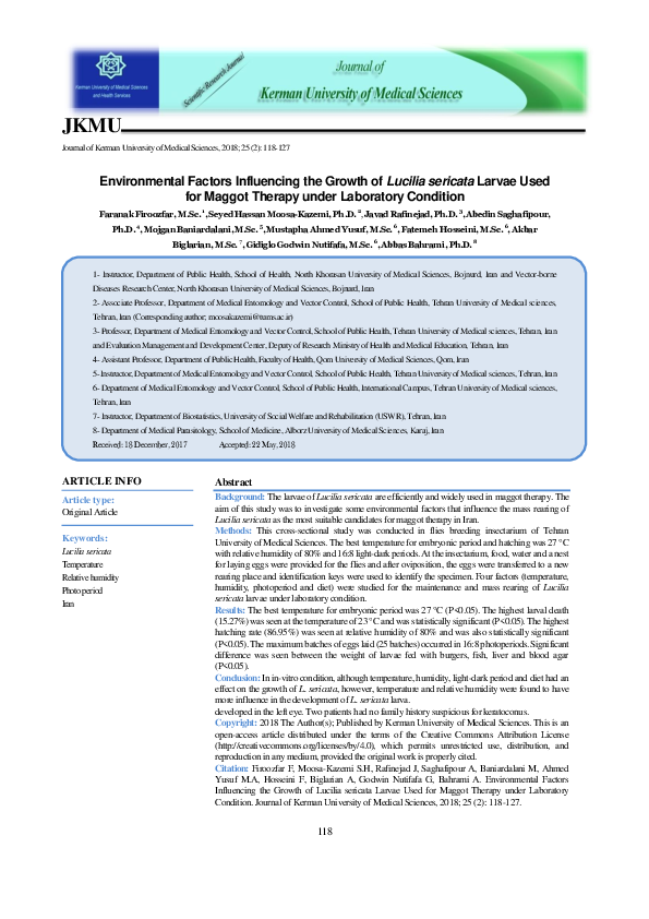 (PDF) Environmental Factors Influencing the Growth of Lucilia sericata ...