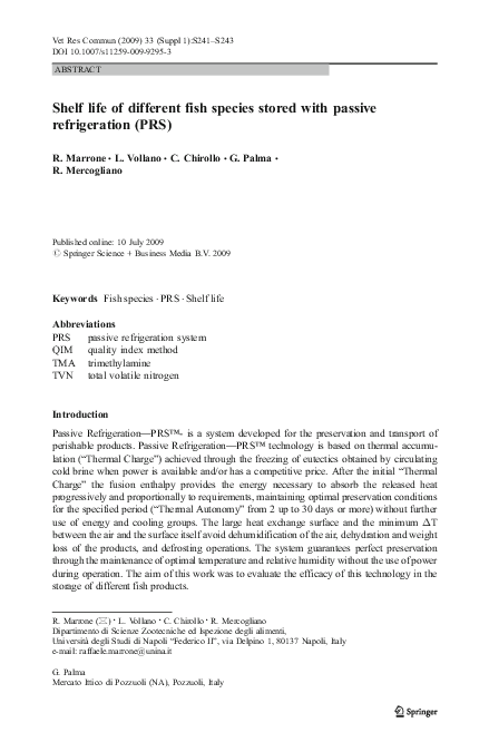 (PDF) Shelf life of different fish species stored with passive ...
