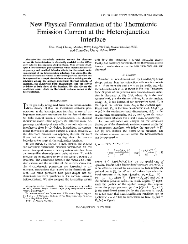 (PDF) New physical formulation of the thermionic emission current at ...