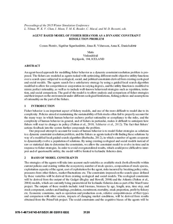 (PDF) Agent based model of fisher behavior as a dynamic constraint resolution problem