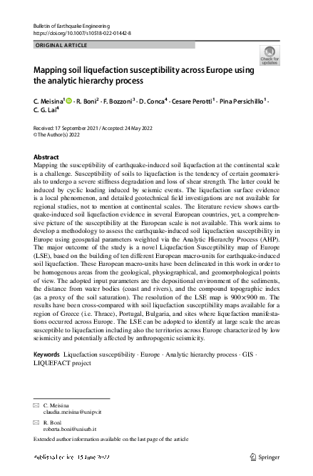 (PDF) Mapping soil liquefaction susceptibility across Europe using the analytic hierarchy process