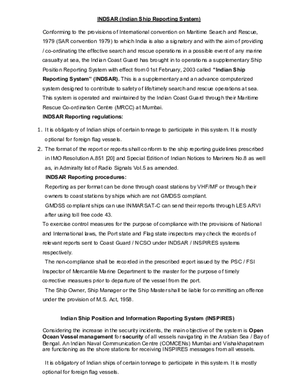 (PDF) INDSAR (Indian Ship Reporting System