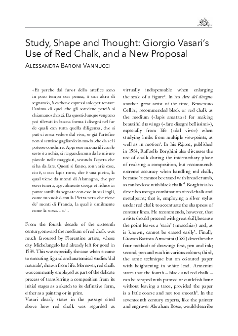 (PDF) Study, Shape and Thought: Giorgio Vasari's Use of Red Chalk, and ...