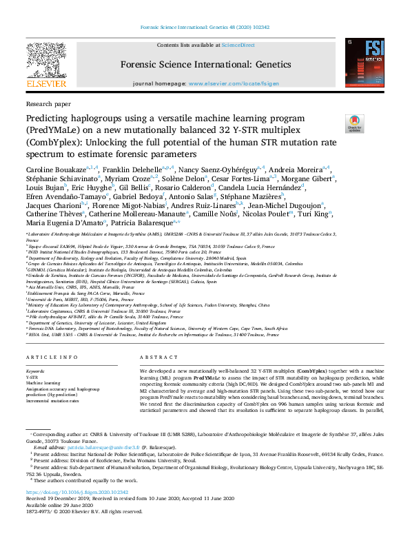 (PDF) Predicting haplogroups using a versatile machine learning program (PredYMaLe) on a new ...