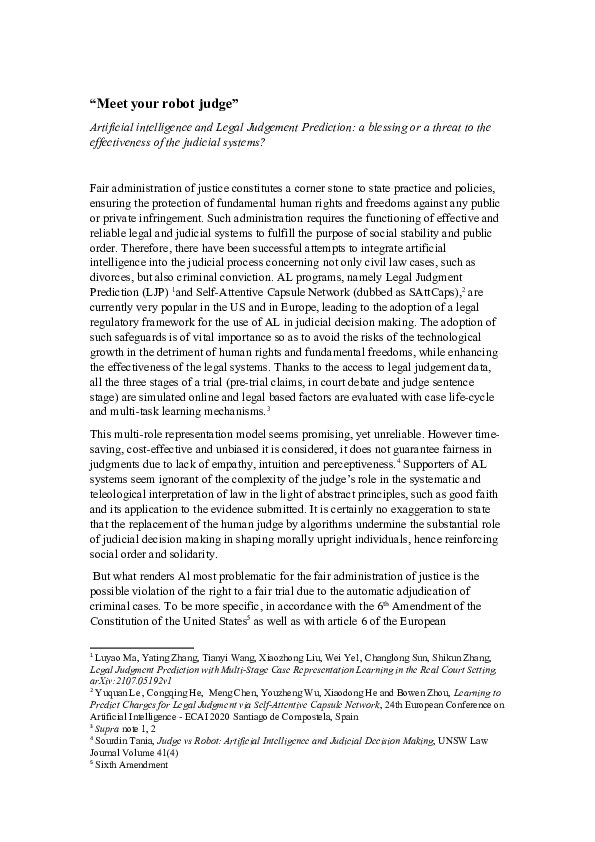 (DOC) Artificial intelligence and the right to a fair trial