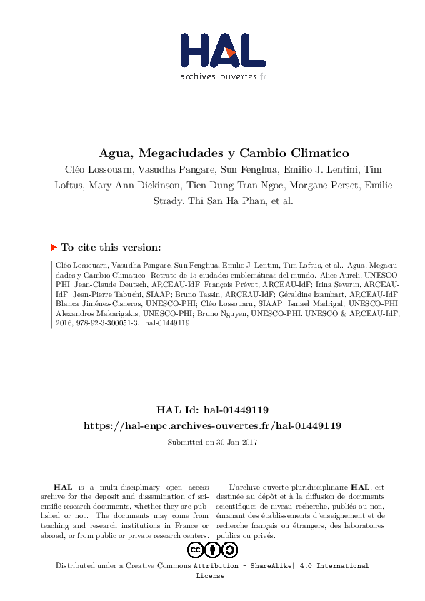 (PDF) Agua, Megaciudades y Cambio Climatico | Arjun Thapan - Academia.edu