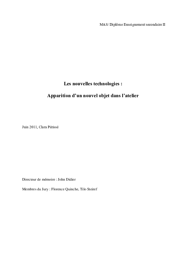 (PDF) Les nouvelles technologies | Clara Périssé - Academia.edu (PDF) Les nouvelles technologies | Clara Périssé - Academia.edu