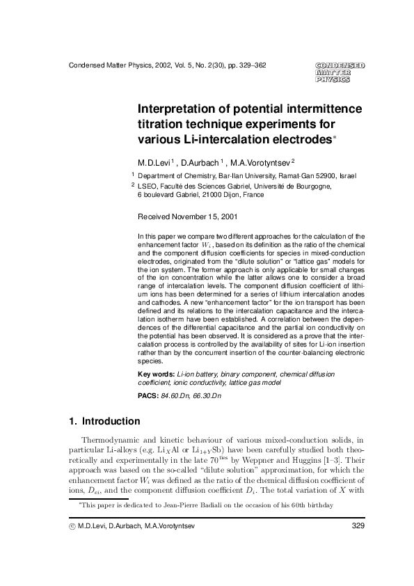 (PDF) INTERPRETATION OF POTENTIAL INTERMITTENCE TITRATION TECHNIQUE ...