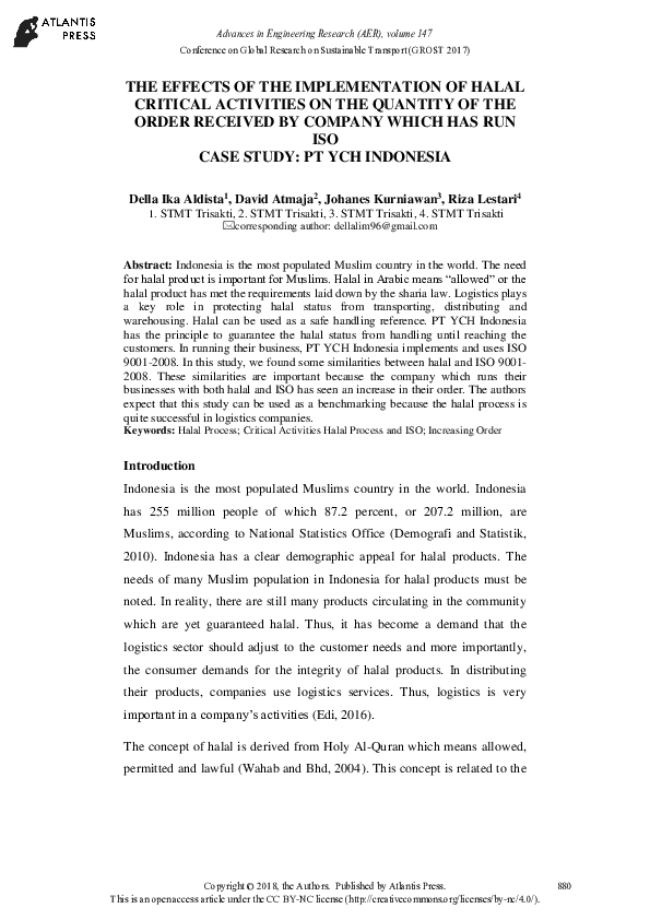 (PDF) The Effects of the Implementation of Halal Critical Activities on ...