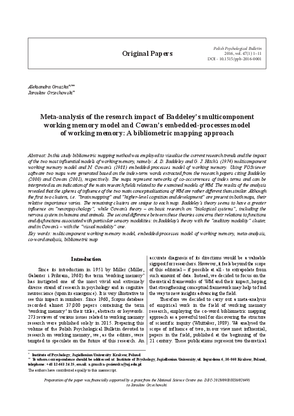 (PDF) Meta-analysis of the research impact of Baddeley’s multicomponent ...